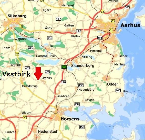 Kørselsvejledning til den udgravede jernbanebro. – Jyske Vandreture