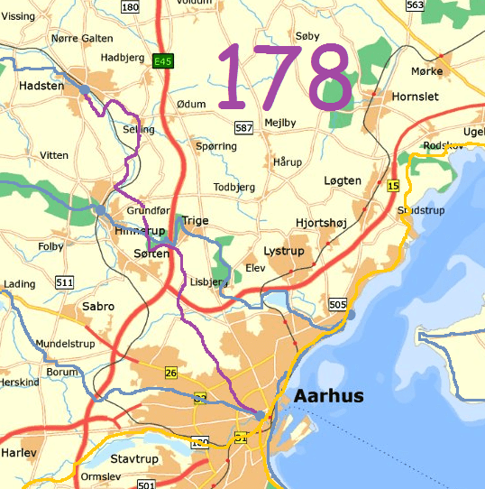 Hadsten-Århus (178). – Jyske Vandreture